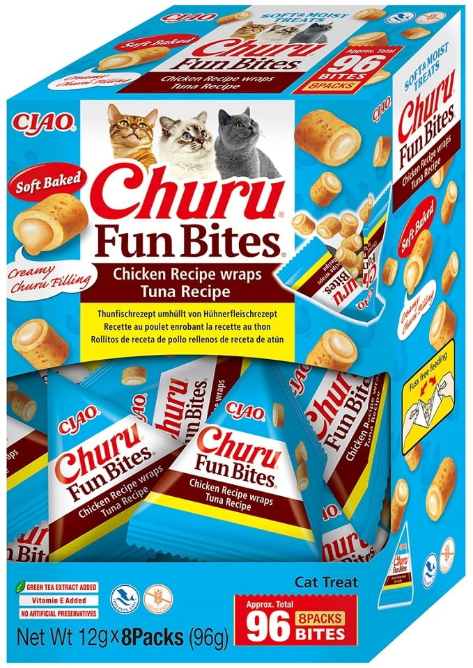 INABA Churu Cat Fun Bites Chicken with Tuna 8x12g wrap med kyckling och ...