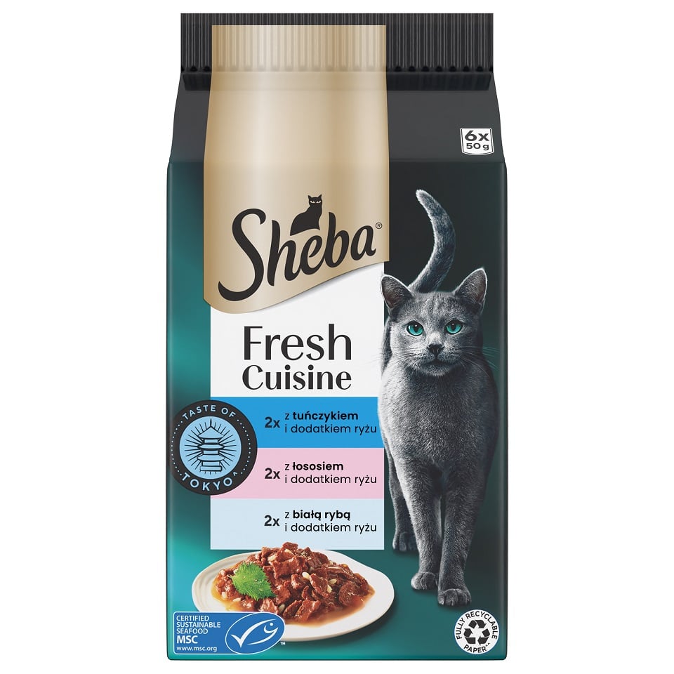 SHEBA Fresh Cuisine Taste of Tokyo påsar 6x50g våtfoder komplett för ...